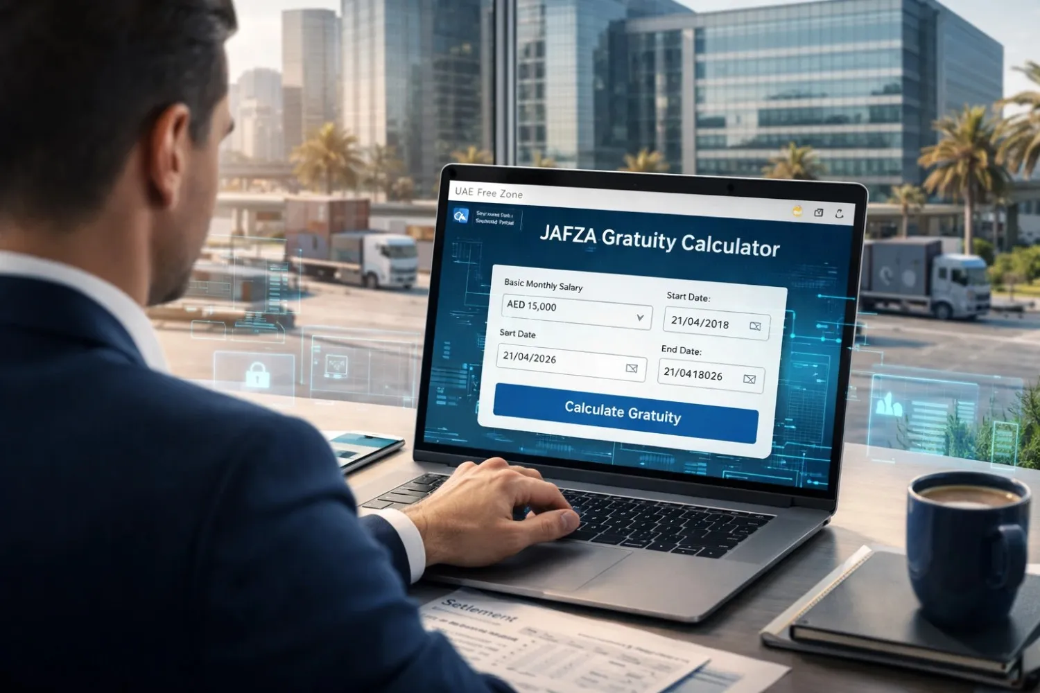 JAFZA Gratuity Calculator 2026 | End of Service Calculator